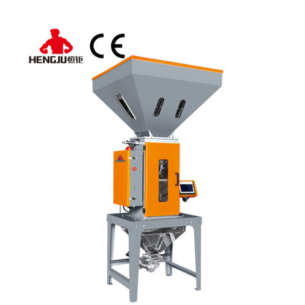Gravimetric batch blender is used to mix plastics resins