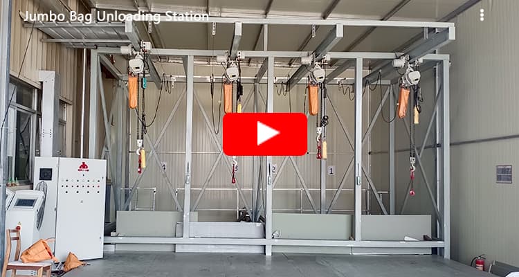Jumbo Bag Unloading Station for plastic raw material